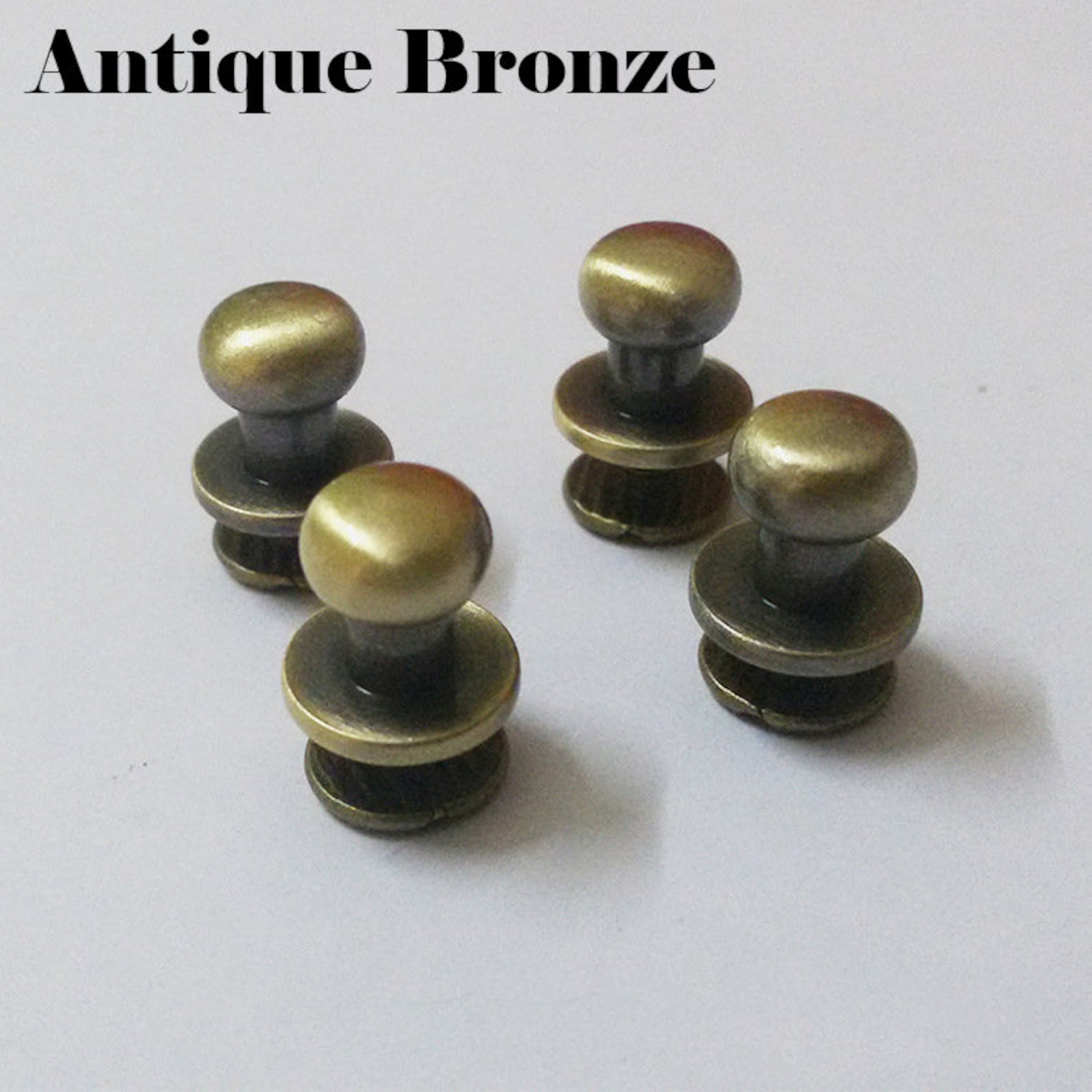 Screw Stud Button 6-12mm 1/4-1/2 Sam Brown Browne Solid Brass Round ...
