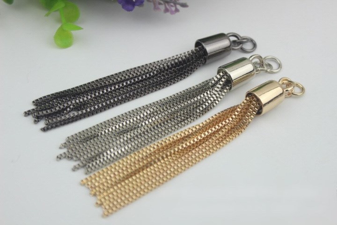Cute Metal Tassel Keychain Charm 110mm 4 1/4" Key Fob Ring for Women ...