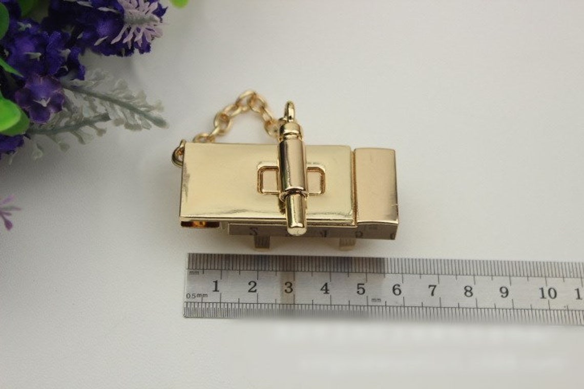 Rectangle Twist Turn Lock 60mm Purse Charm Organizer Luggage Hardware ...