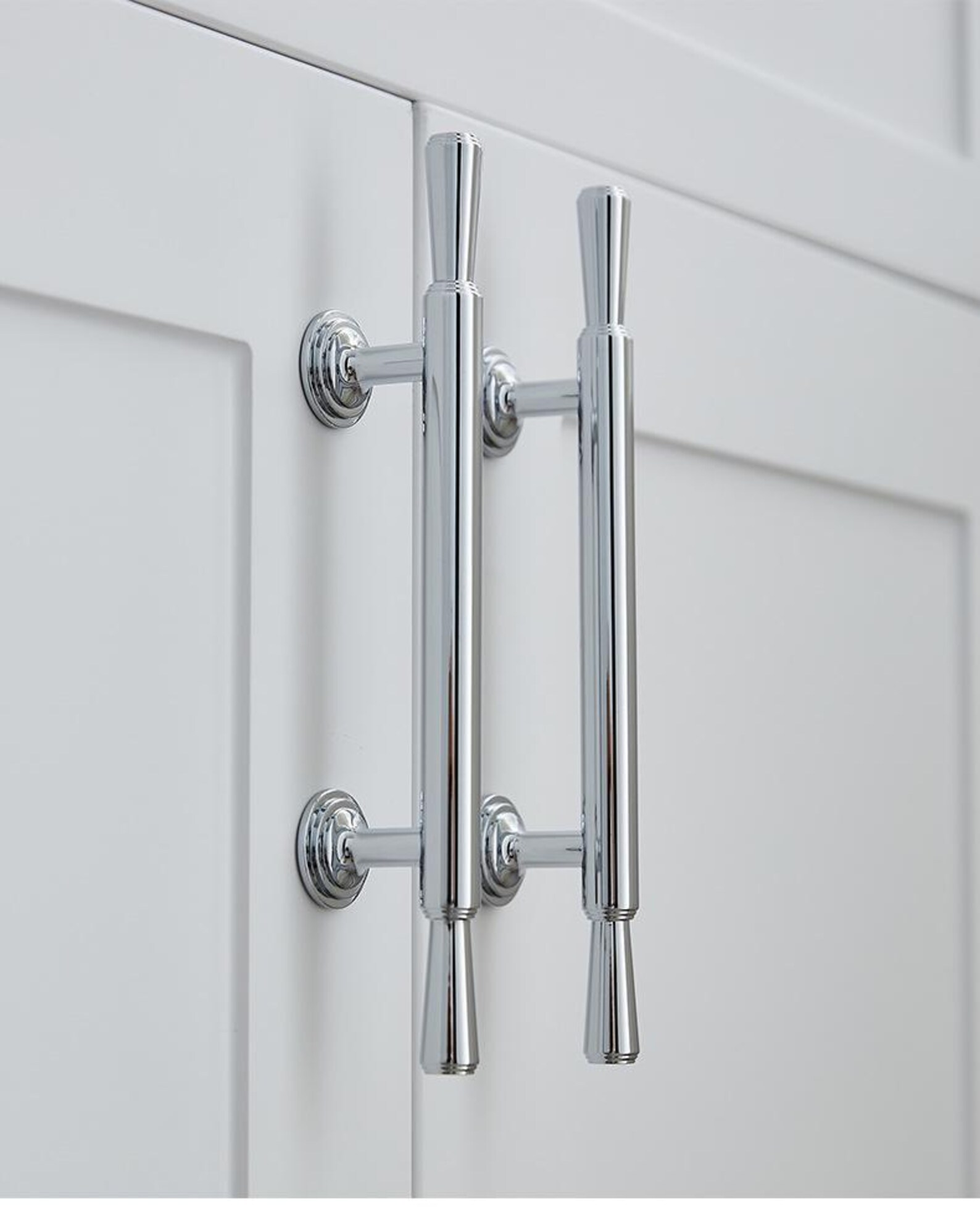 Classic Chrome Cabinet Handles Art Deco Victorian Silver Drawer Cups ...