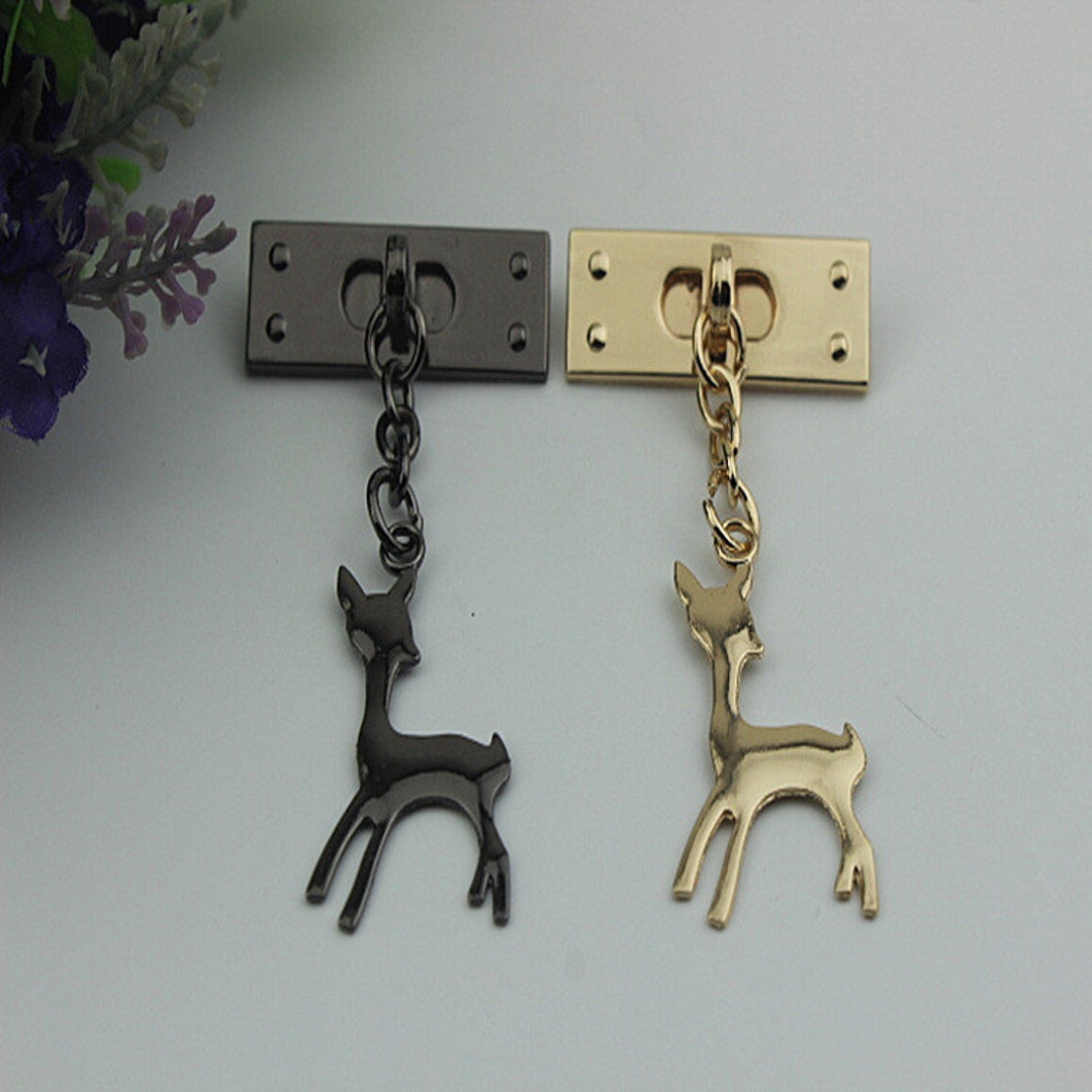 Cute Metal Chain Purse Charm 75mm 2 7/8" Silver Gold Hardware Leather ...
