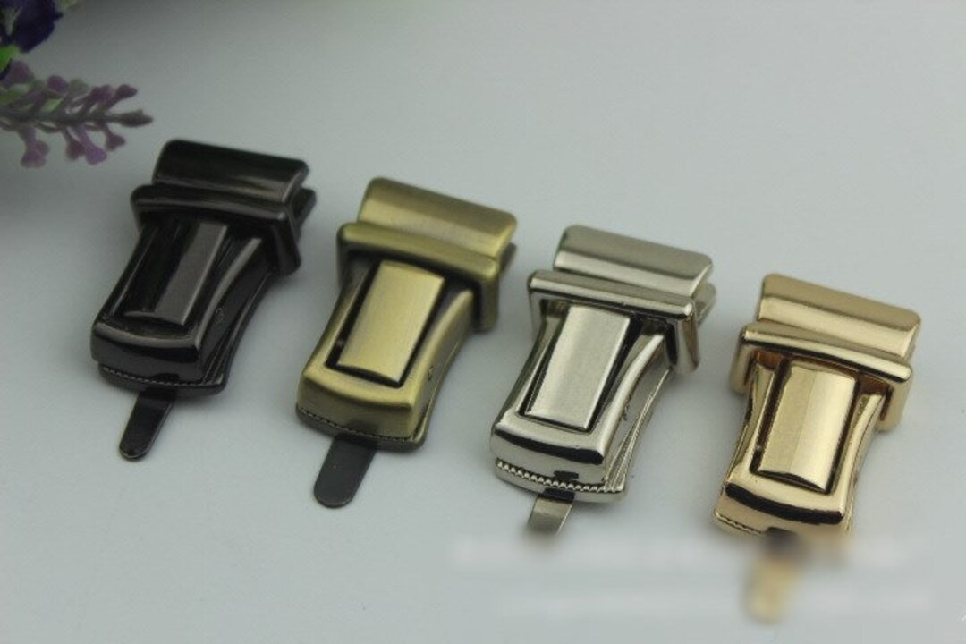 Purse Lock Thumb Catch 20 35mm Metal Square Rectangle Tuck Tongue Clasp ...