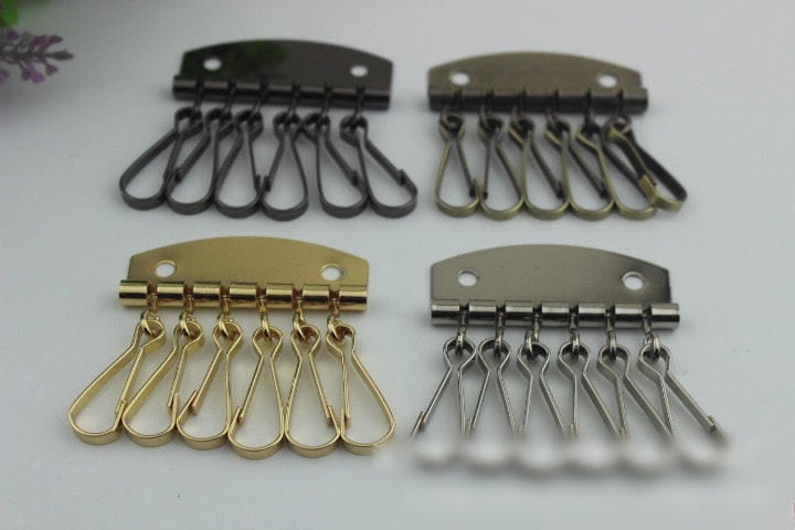 6 Hooks Metal Key Holder Plate 49 Mm 1 7/8" Key Fob Ring for Women Boho ...