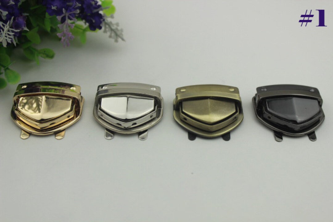 Metal Thumb Catch Tuck Lock Oval Triangle Flap Clasp Push Clutch Case ...