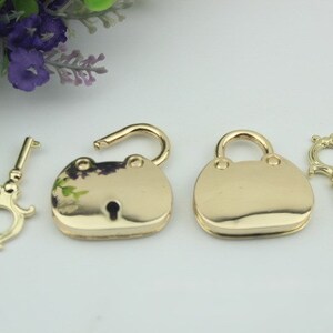 Purse Padlock 35 X 38 Mm Charm Organizer Luggage Hardware Antique Gold ...