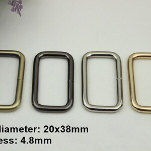 Square Rectangle Purse Strap Slider 10/100 Pcs Set Metal Single Loop ...