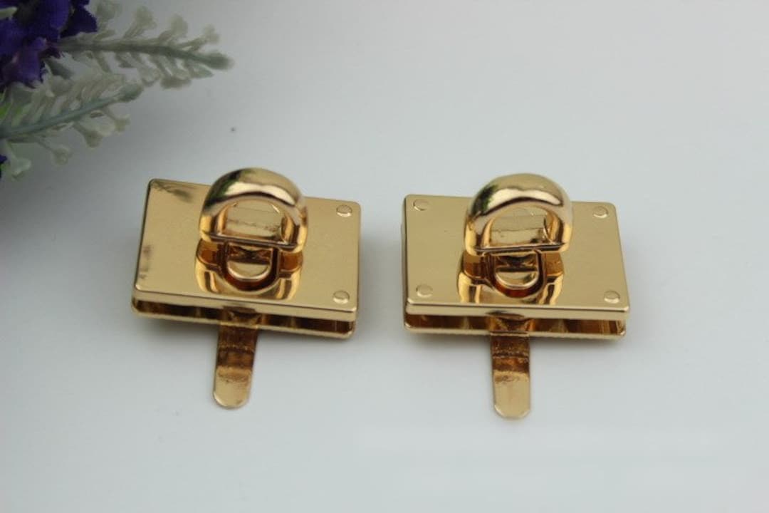 Rectangle Twist Turn Lock 32mm Purse Charm Organizer Luggage Hardware ...