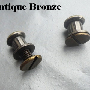 Screw Stud Button 6-12mm 1/4-1/2" Sam Brown Browne Solid Brass Round ...
