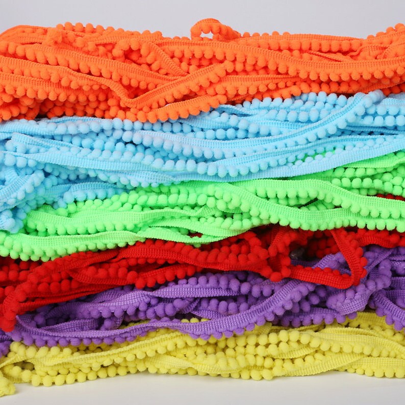 Pom Pom Ribbon 12mm Edge Trim 18 Colors Pompom Tassel Mini | Etsy