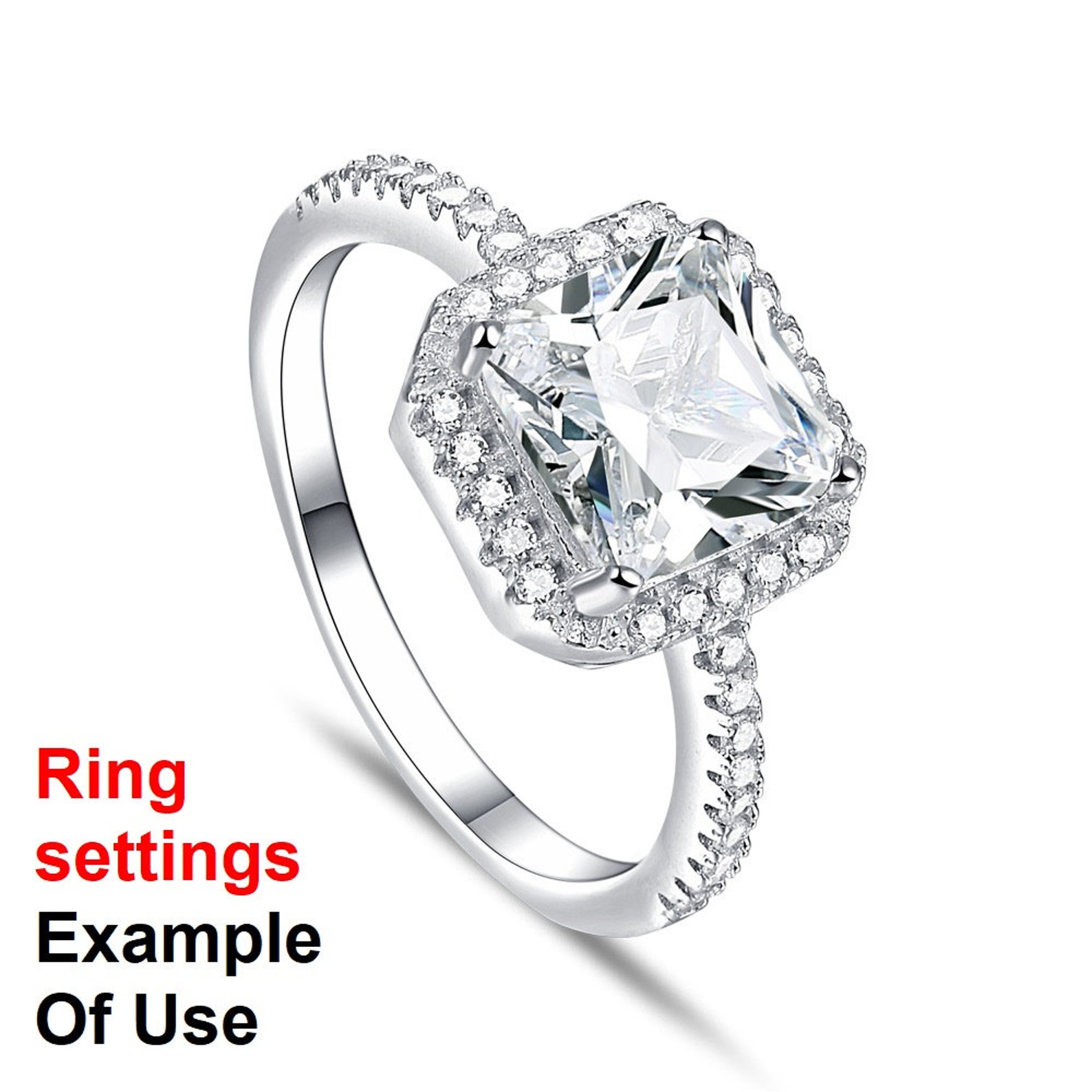 Ring Setting Blank 8mm 1pc 925 Sterling Silver CZ Semi Mount | Etsy