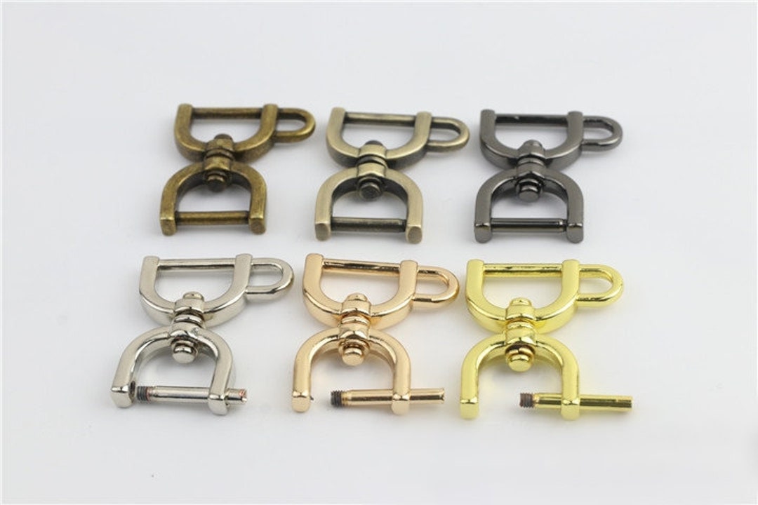 D-rings Screw in Shackle Horseshoe Buckle Purse Strap Connector Metal ...