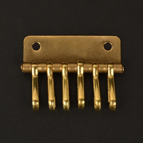Solid Brass Key Holder Plate 6 Hooks 2 Inch Spring Snap - Etsy