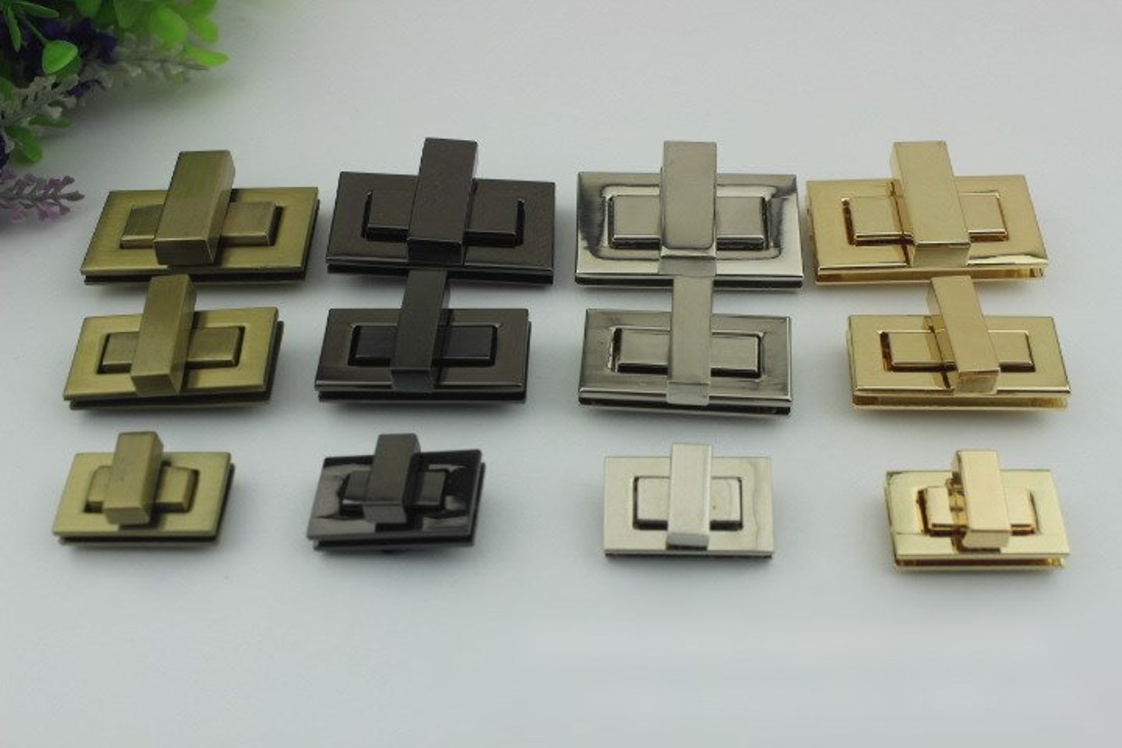 Rectangle Twist Turn Lock 32 44 50mm Charm Organizer Luggage Hardware ...