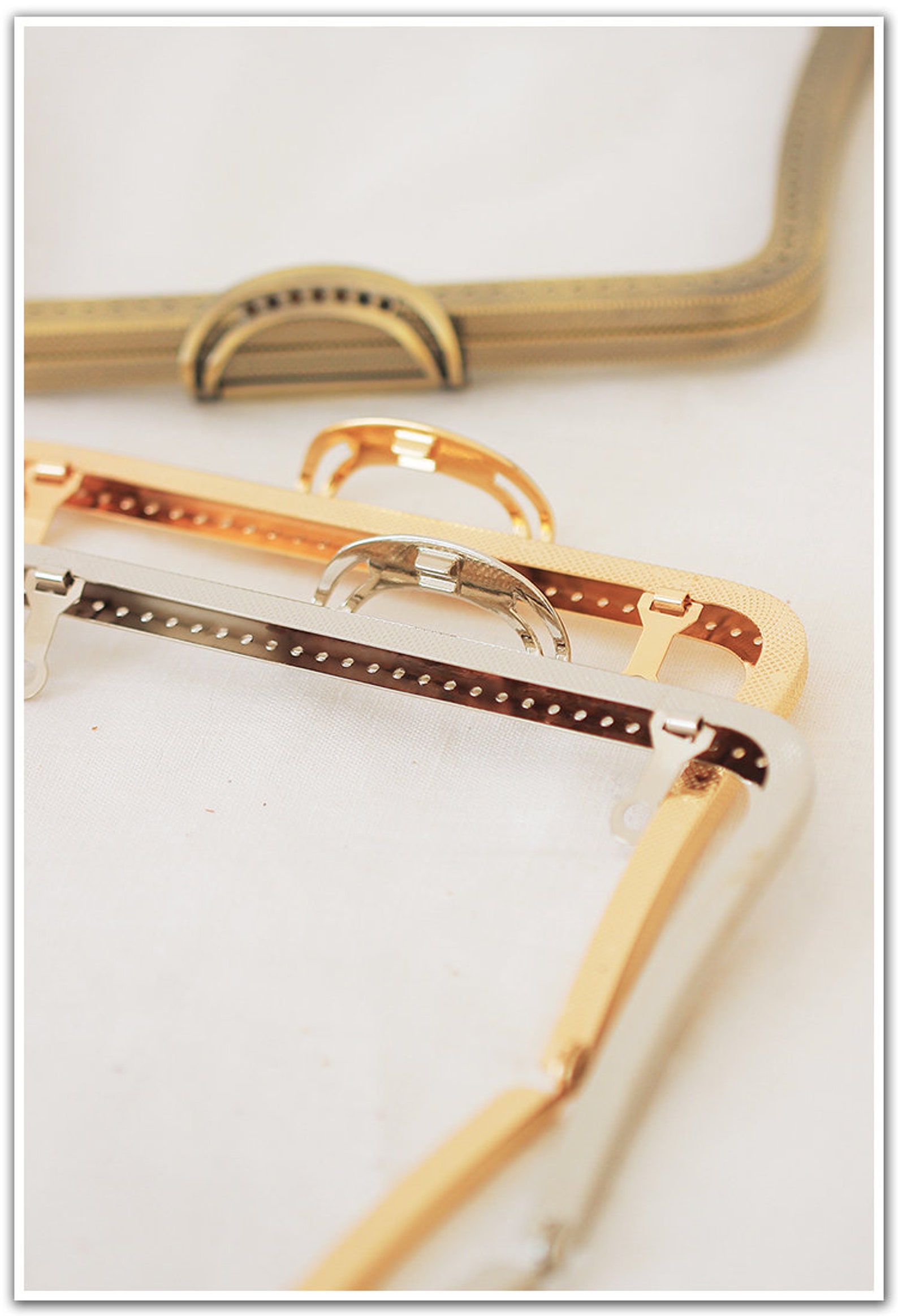 Gold Purse Frame Metal Vintage Pattern Snap Clasp for Bag Sewing Clutch ...