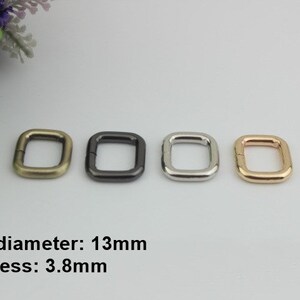 Square Rectangle Purse Strap Slider 10/100 Pcs Set Metal Single Loop ...