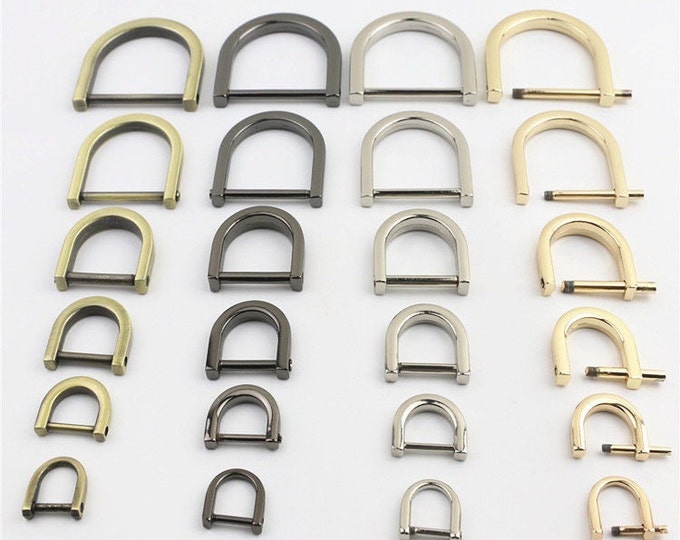 D-rings Screw in Shackle Horseshoe Buckle Toggle Clasp Purse Strap ...