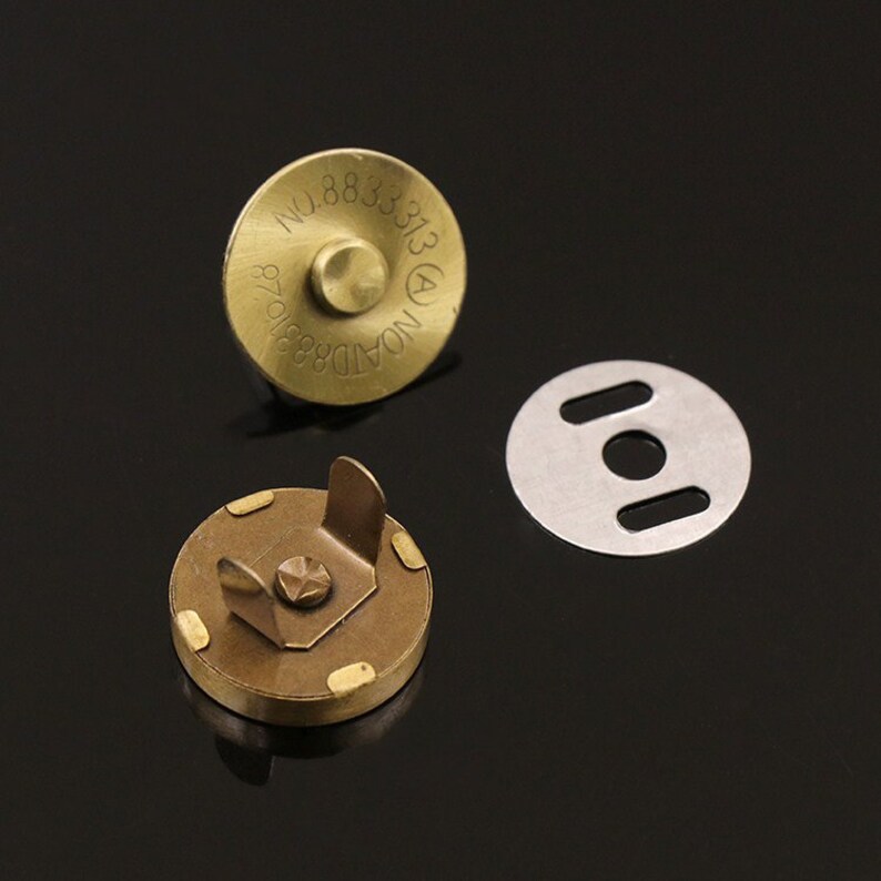 Raw Solid Brass Magnetic Snap With Prongs 18mm Round Closure | Etsy