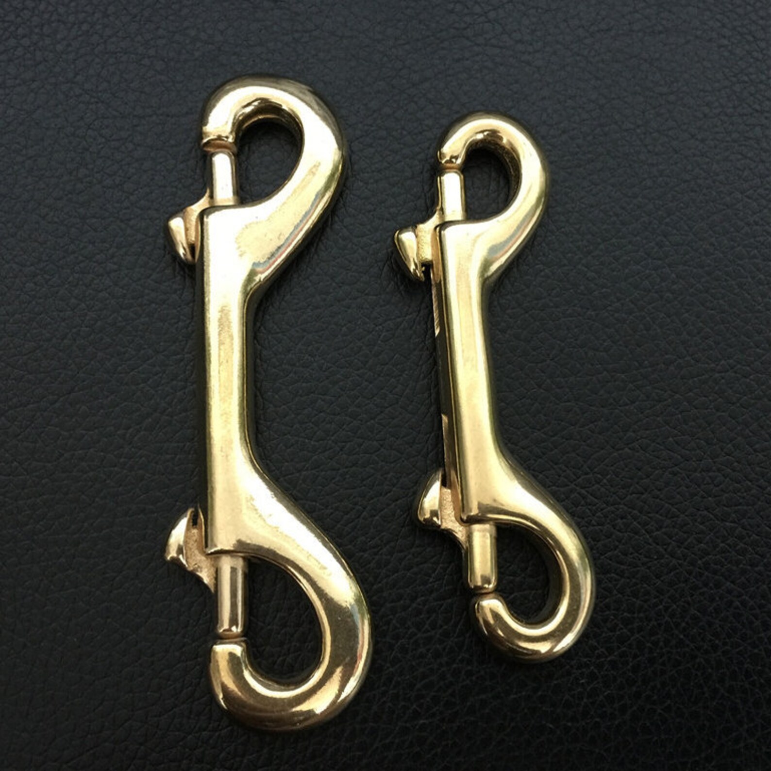 Solid Brass Double End Trigger Snap Hook Bag Key Keychain Metal Clips ...