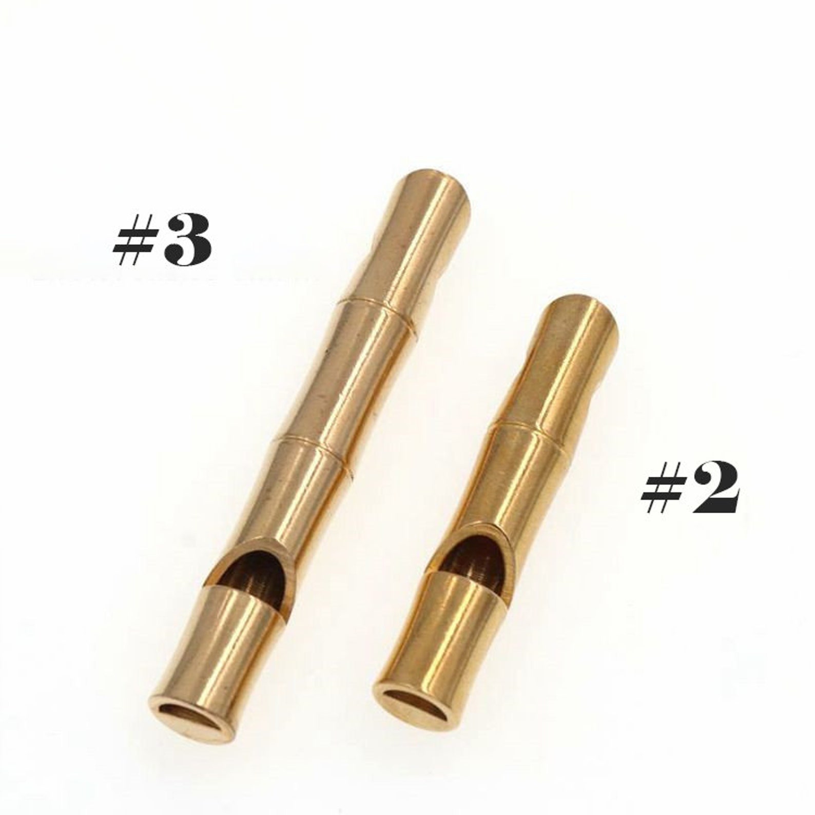 Solid Brass Pocket Whistle Fob Pendant Key Ring Keychain Outdoor EDC ...