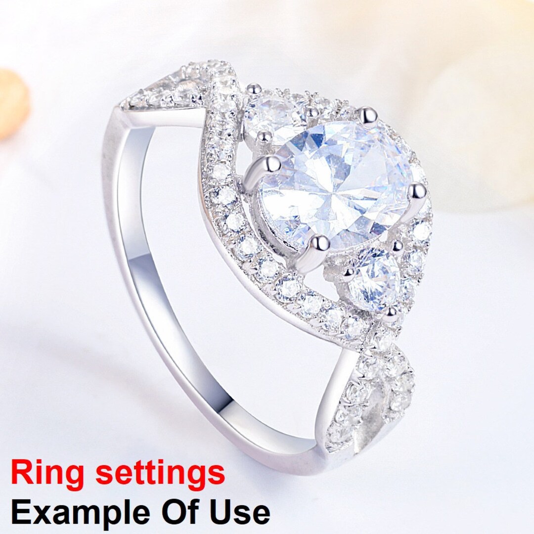 Oval Diamond Ring Setting 6x8 Mm Rose White Gold Sterling Silver 925 ...