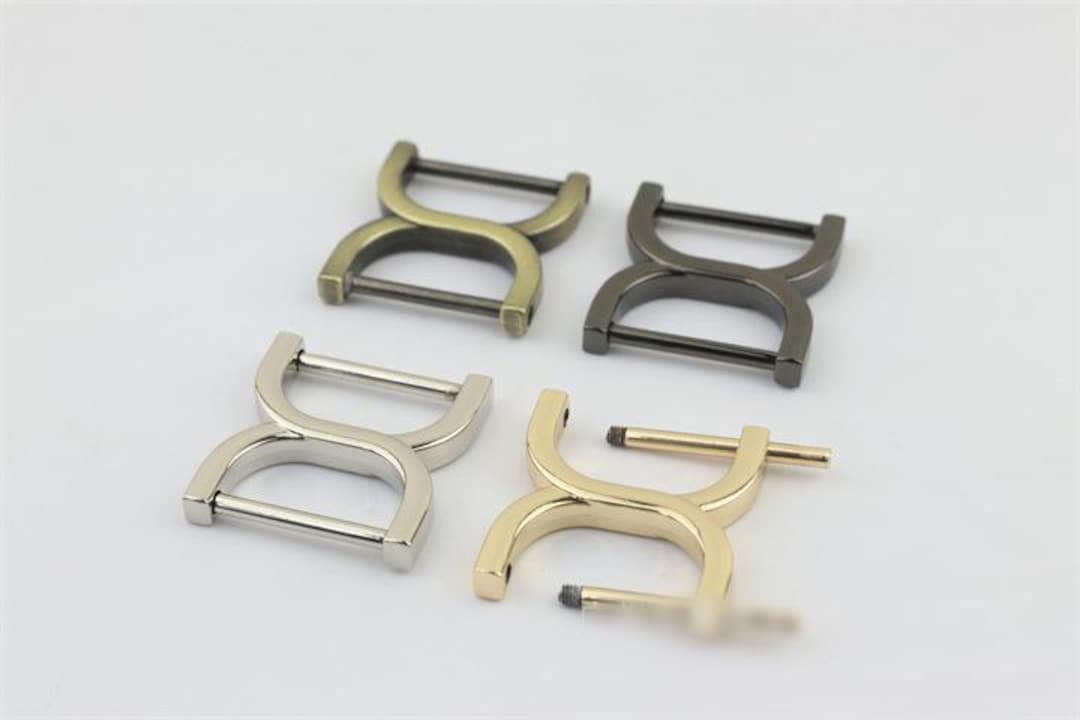 Double D-rings Screw in Shackle Horseshoe Buckle Purse Strap Connector ...