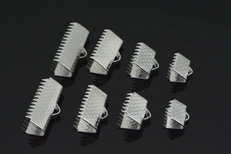 Stainless Steel Ribbon Clip Clamp Cord Crimp 6.5 8.5 10 13 15 20 25 Mm ...