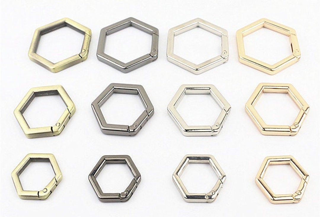 Hexagon Spring Ring 3/4-1 1/4" 20 26 32mm Metal Push Gate Snap Hook ...