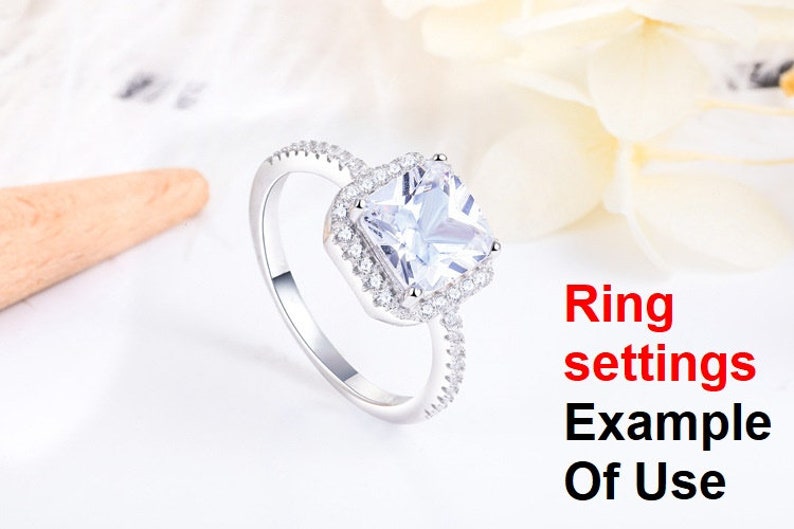 Ring Setting Blank 8mm 1pc 925 Sterling Silver CZ Semi Mount | Etsy