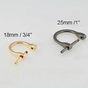 D-rings Screw in Shackle Buckle Horse Shoe Vachette DIY Bag ...