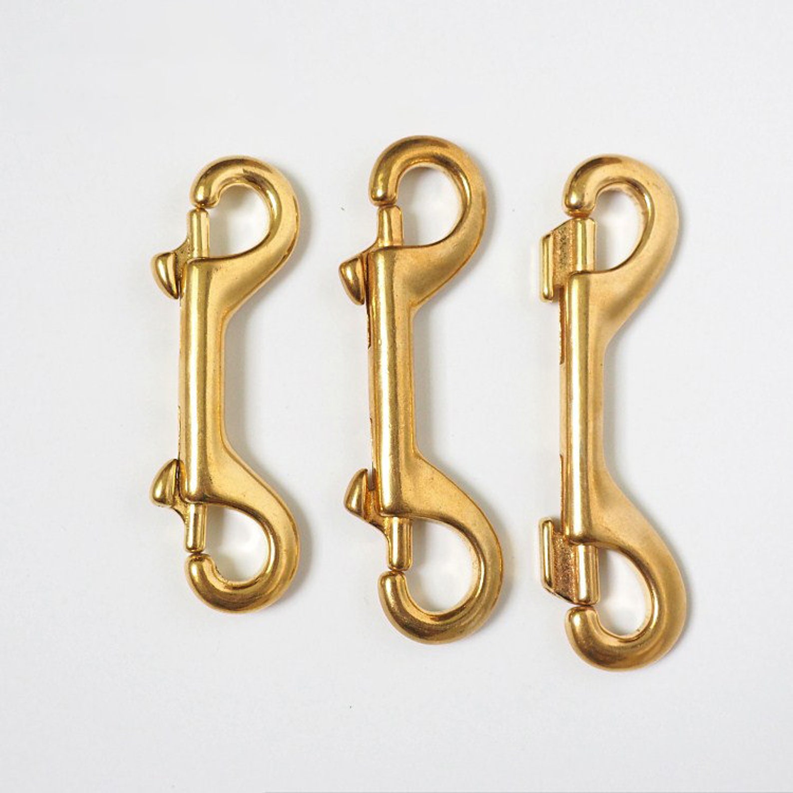 Solid Brass Double End Trigger Snap Hook Bag Key Keychain - Etsy