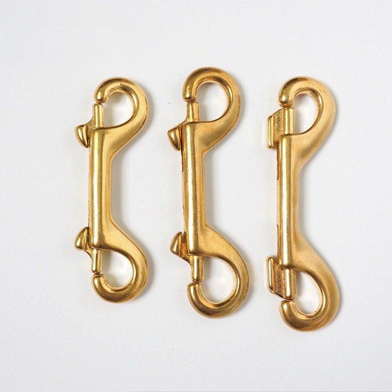 Solid Brass Double End Trigger Snap Hook Bag Key Keychain Metal Clips ...