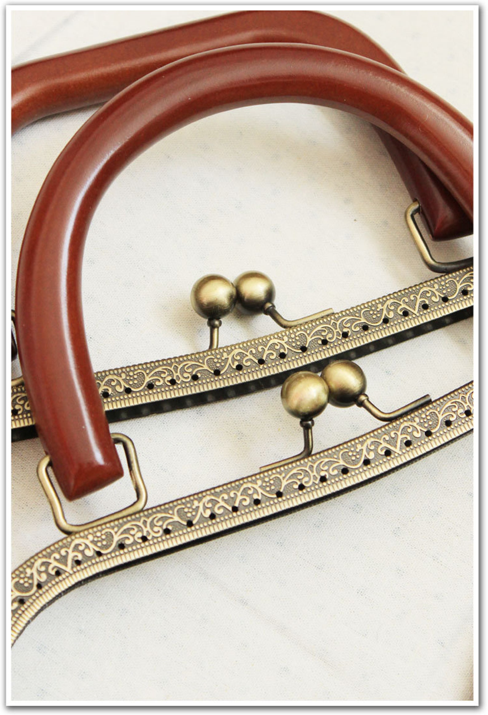 Bronze Silver Arc Handle Purse Frame Metal Vintage Snap Clasp - Etsy