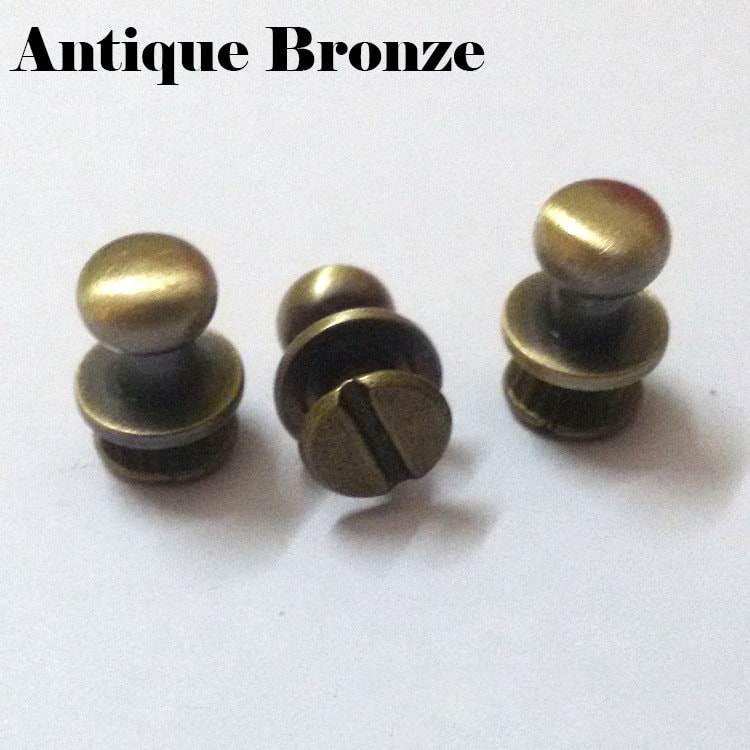 Screw Stud Button 6-12mm 1/4-1/2" Sam Brown Browne Solid Brass Round ...