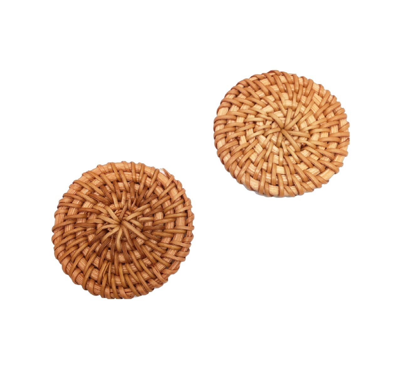 Woven Wooden Coins for Socket Phone Disc Grips Earring Natural | Etsy