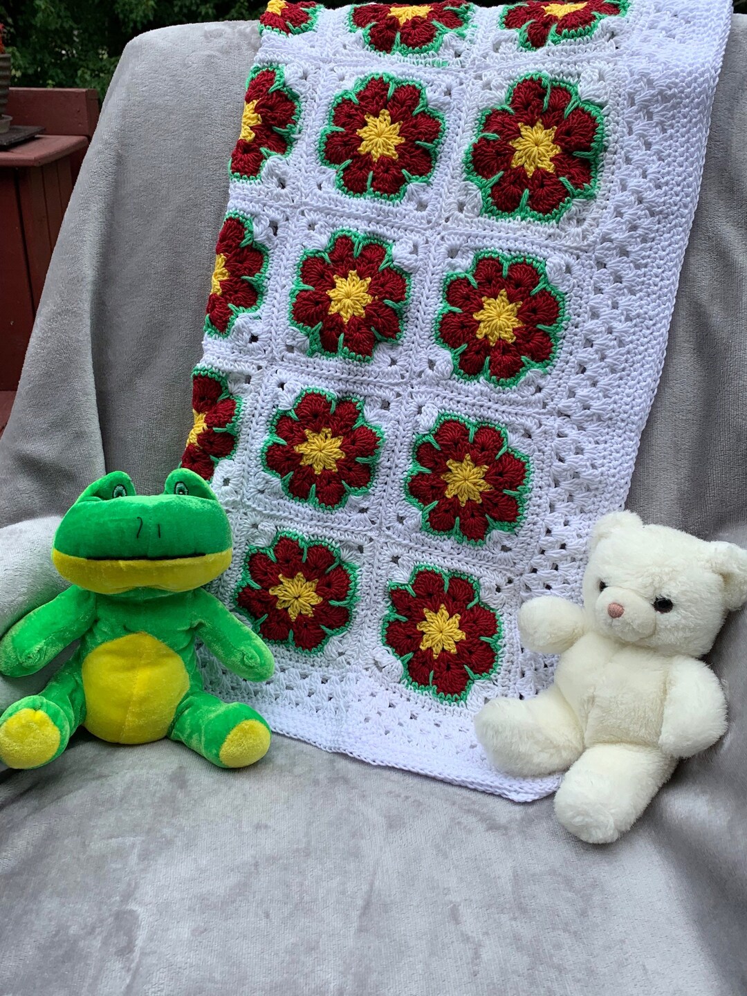 Crochet Receiving Blanket, African Flower, Granny Square - Etsy