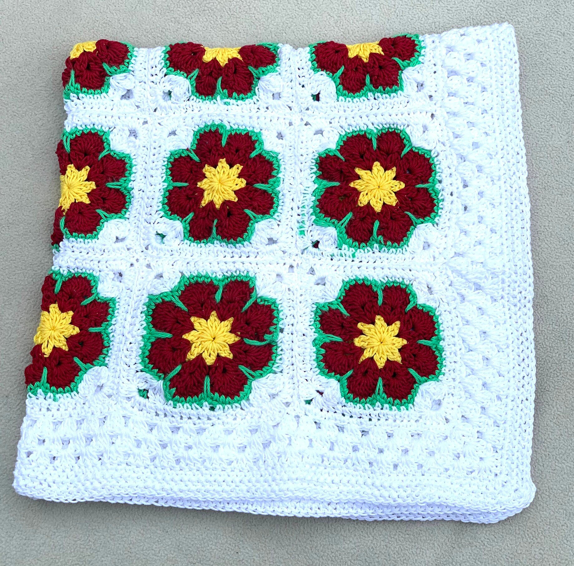 Crochet Receiving Blanket, African Flower, Granny Square - Etsy