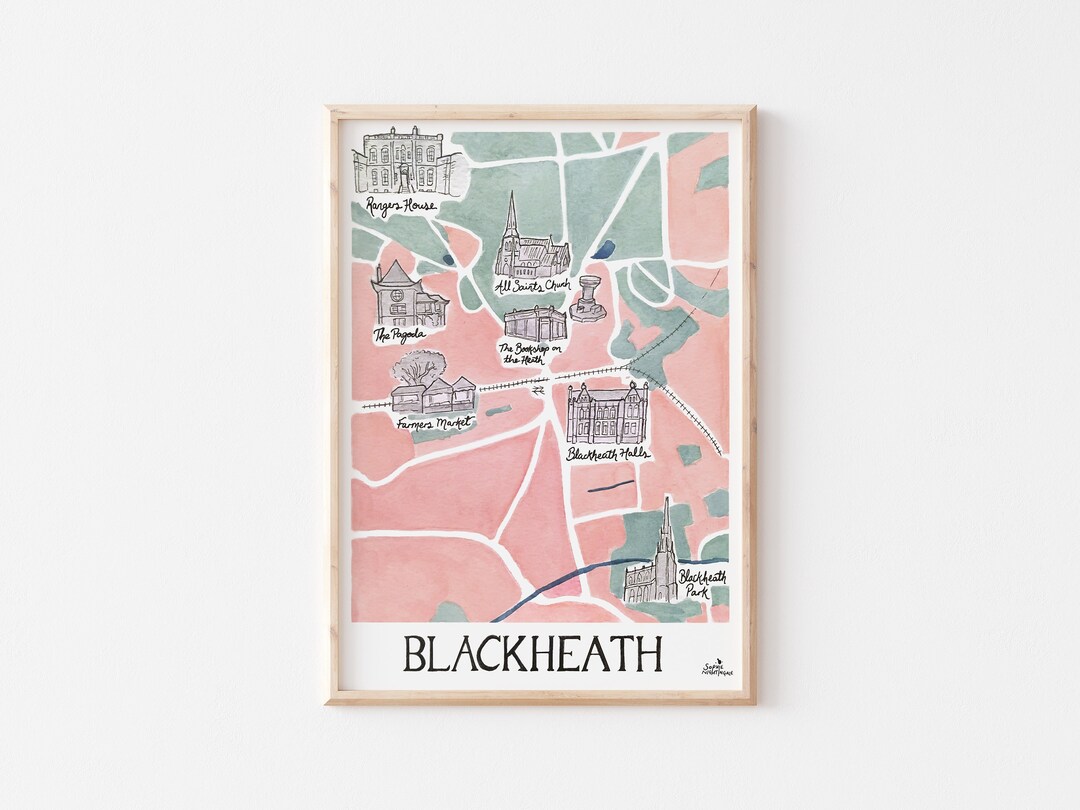 Watercolour Blackheath Map Digital Download A5 - Etsy