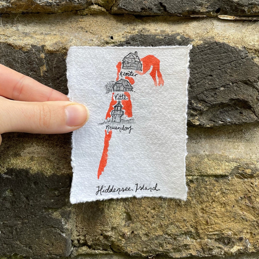 Hiddensee Map Original Watercolour Painting on Cotton Rag - Etsy