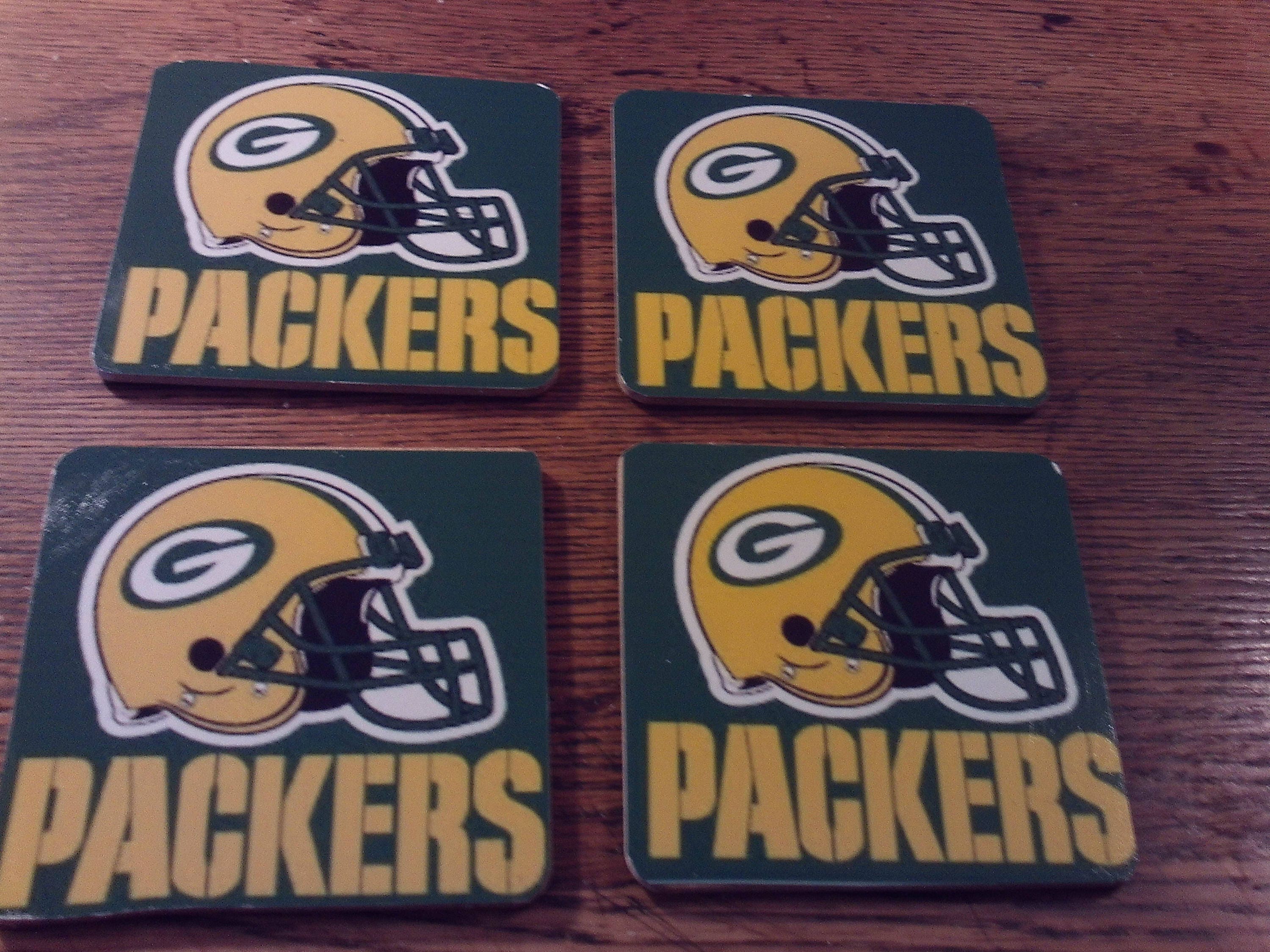 Set of 4 Brand New GREEN BAY PACKERS Drink Coasters - Etsy