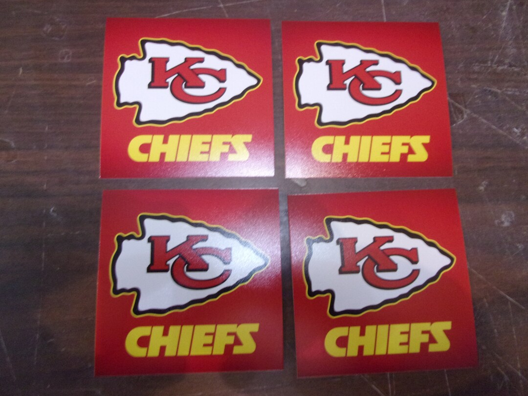 Set of 4 Kansas City Chiefs Drink Coasters New Handmade Fast Shipping ...