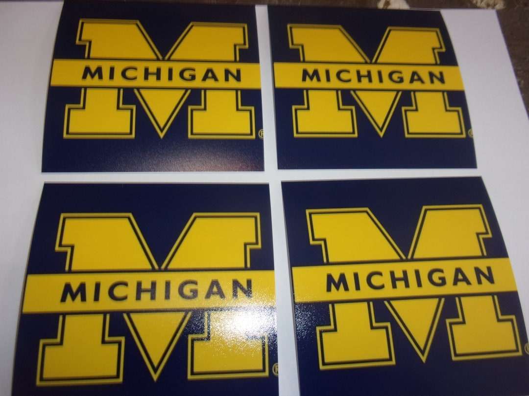 Set of 4 Michigan Wolverines Drink Coasters Brand New Handmade Free ...