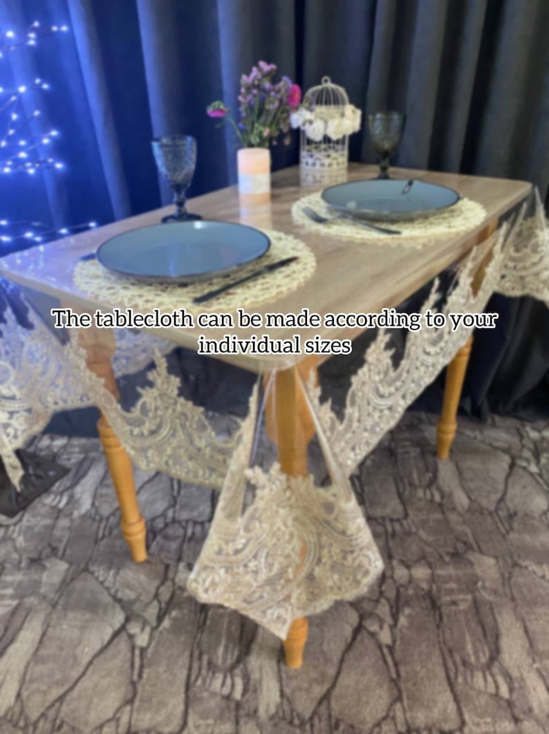 Sheer Silicone Lace Tablecloth, Waterproof Vinyl Table Cover, Custom ...