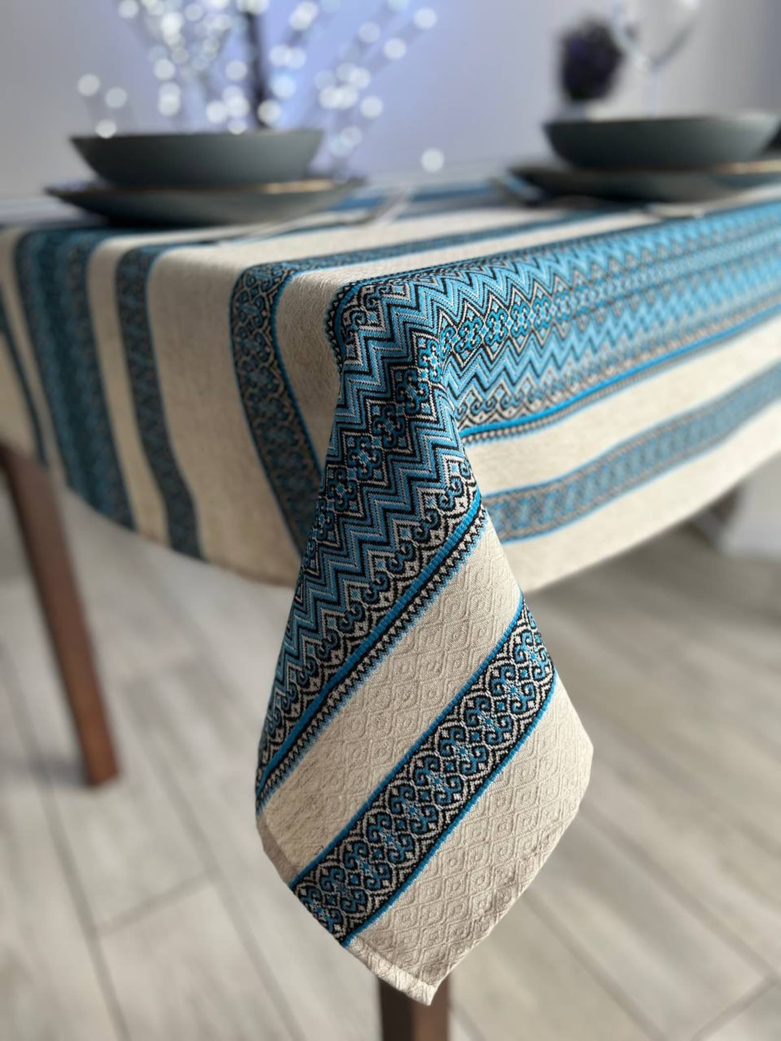 Tablecloth Embroidered Linen, Home Linen Tablecloth With Ukrainian ...