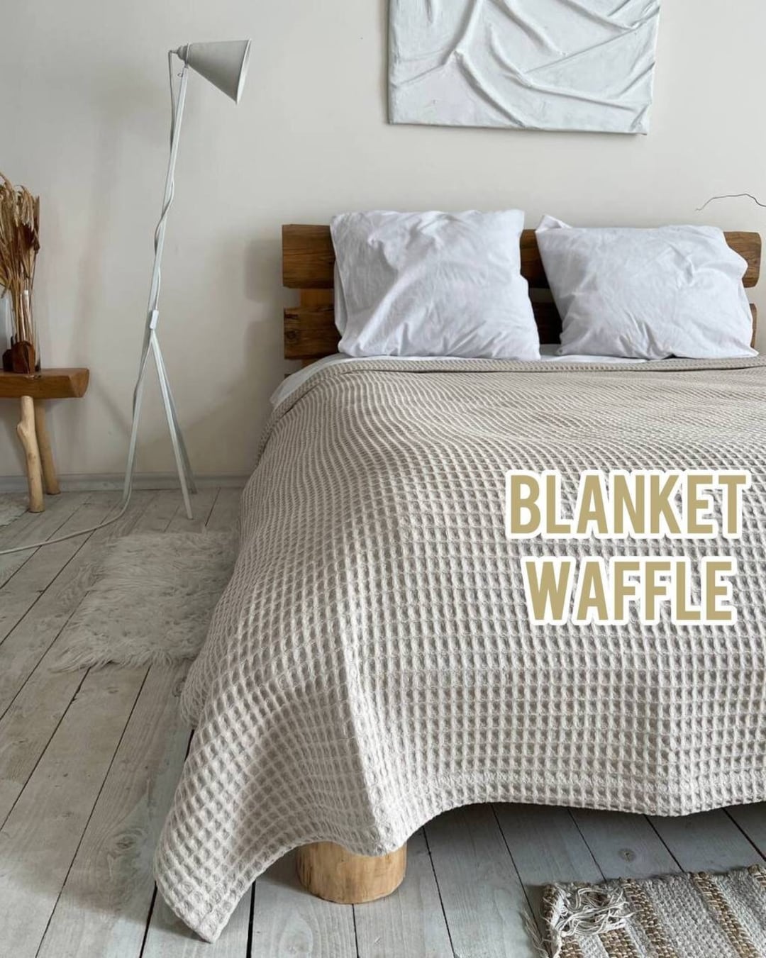 Waffle Cotton Bed Blanket, Queen/king Size, Soft Bed Throw - Etsy