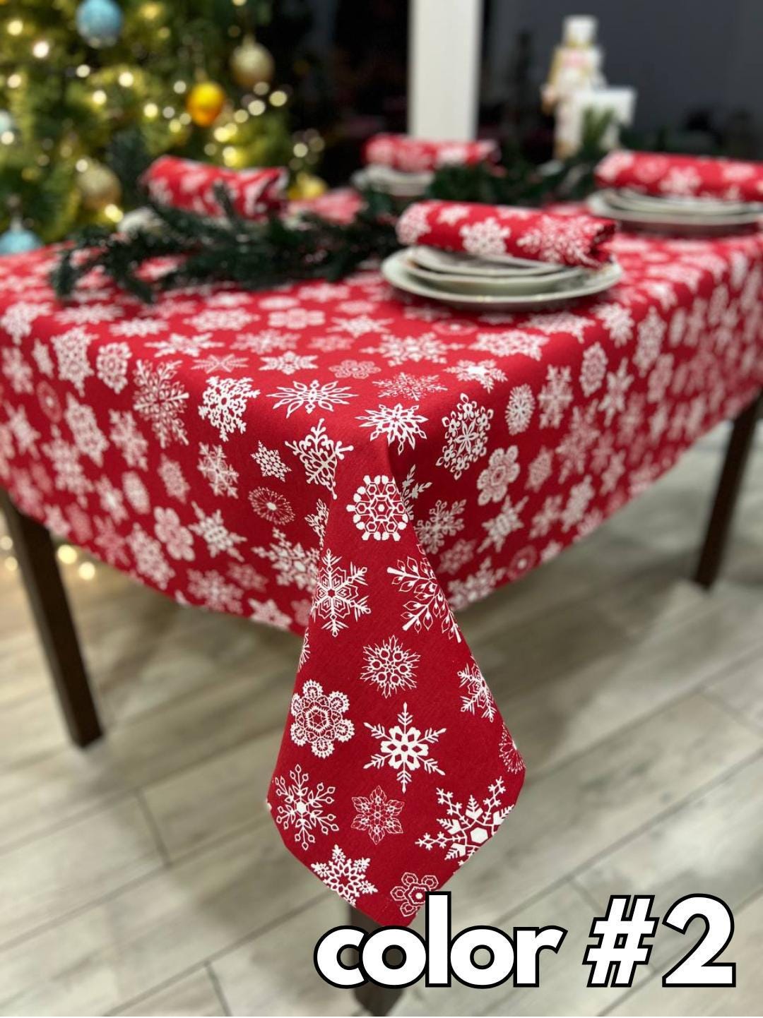 Christmas Tablecloth | Various Colors - Waterproof and Wipeable |get ...