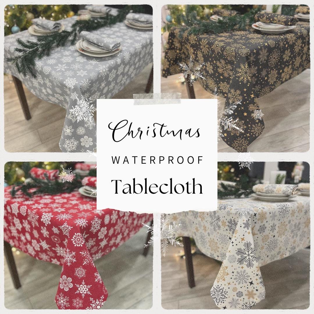 Christmas Tablecloth | Various Colors - Waterproof and Wipeable |get ...