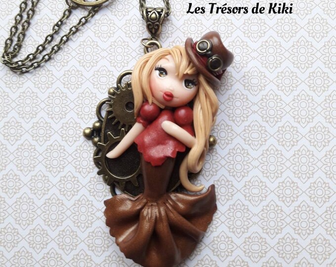 Poupée Steampunk Sur Camée Bronze. Collier Poupée Steampunk - Etsy