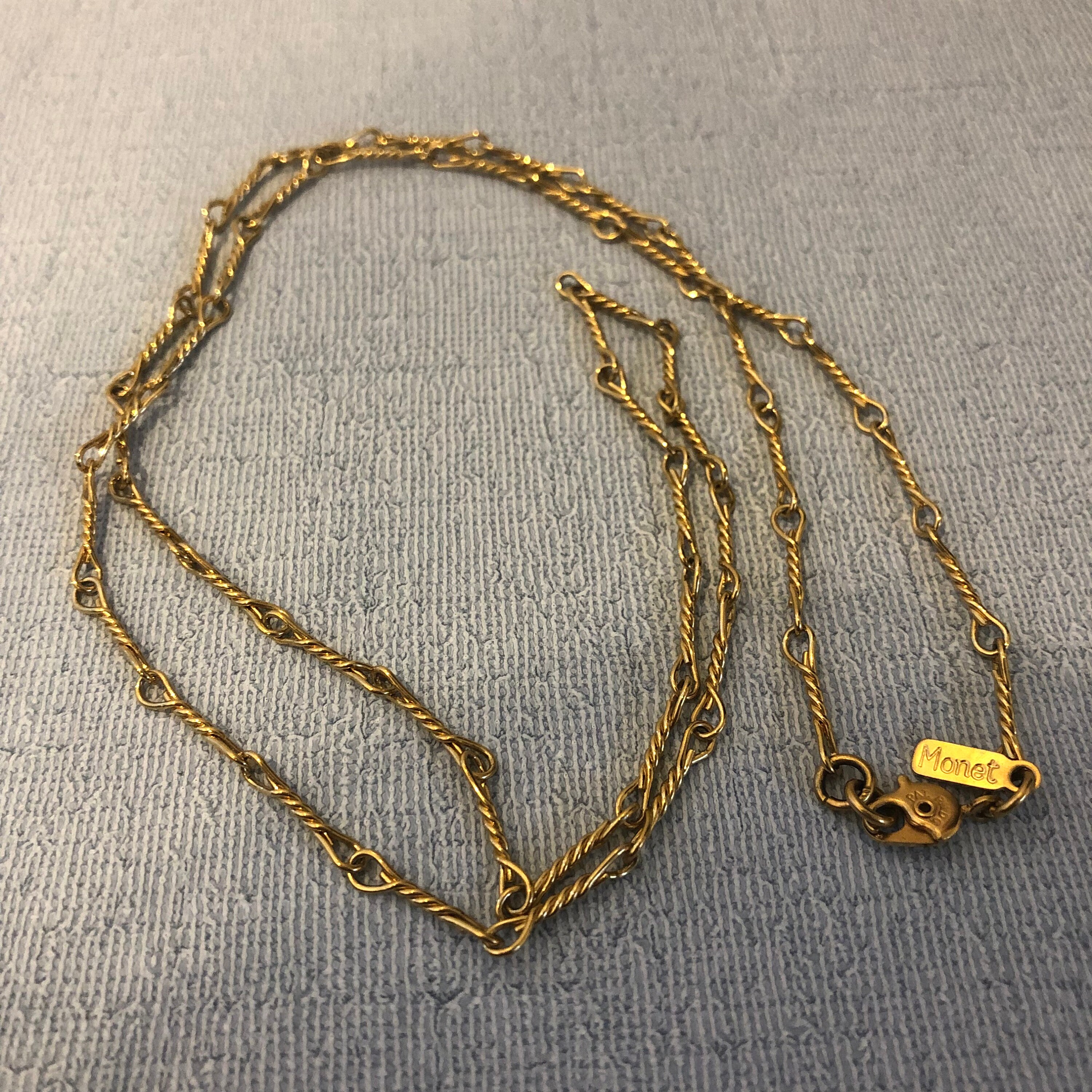 Vintage Monet Chain, Gold Tone Necklace, Retro Jewelry, Minimal - Etsy
