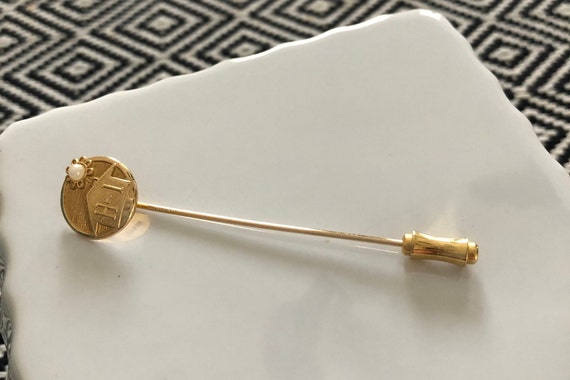 Gold Stick Pin Vintage Stick Pin Gold & Pearl Gift | Etsy