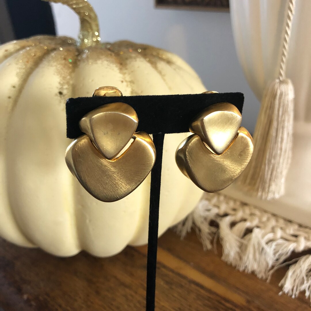 Clara Studio Inc. Earrings, Goldtone, Chunky Vintage Earrings, 1990's ...